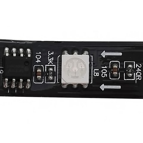 RGB LED Strip SMD5050, WS2811 (black, with controls, IP20, 12 V, 60 LEDs/m, 5 m) - ToolBoom